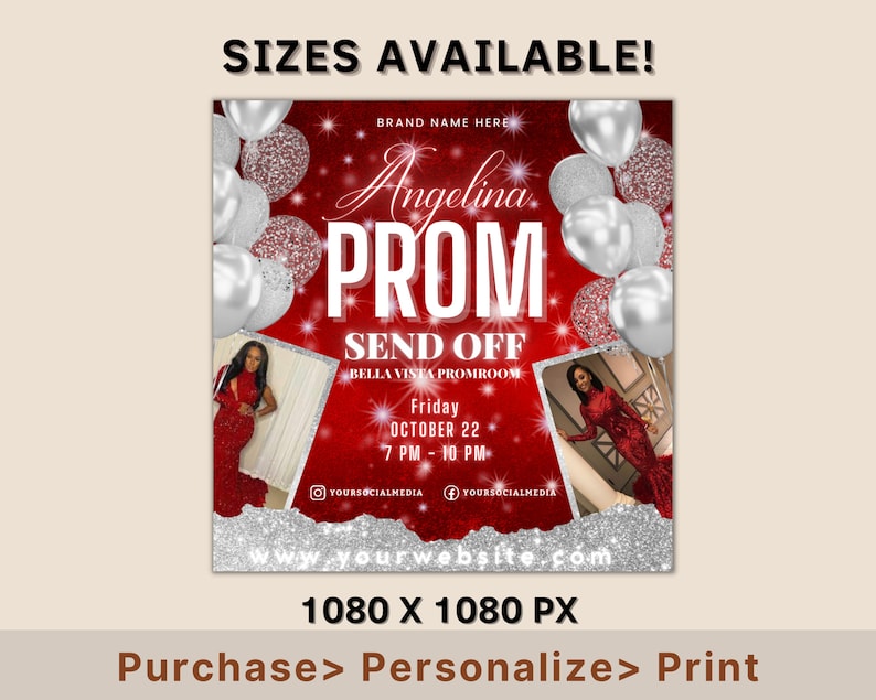 Prom Invitation Flyer, Prom Event Flyer, Prom Invitation, Prom Event ...