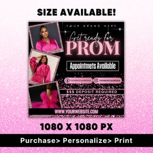 Prom Bookings Flyer Template, Prom Sale Flyer, DIY Prom Queen Flyer ...
