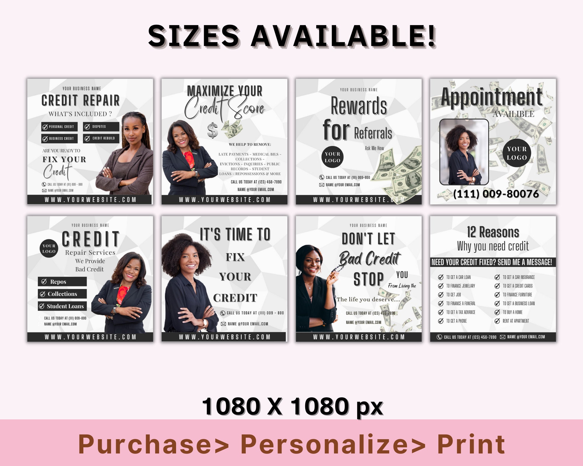 Credit Repair Flyer, DIY Flyer Template Design, Editable Flyer ...