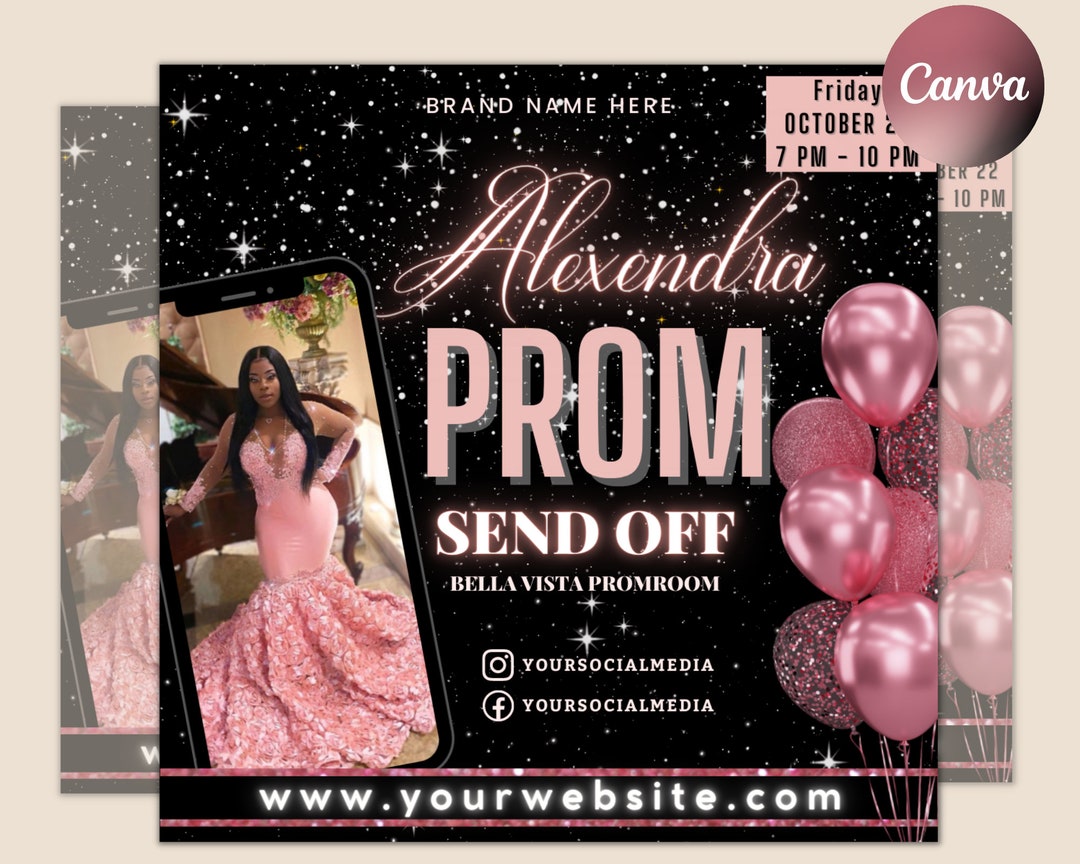 Prom Invitation, Prom Send off Flyer, Prom Invitation Flyer, Prom Flyer ...