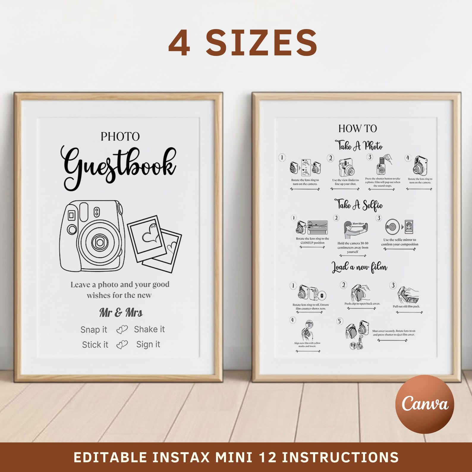 Instax Mini 12 Instructions Sign for Polaroid Guestbook - How to Load ...