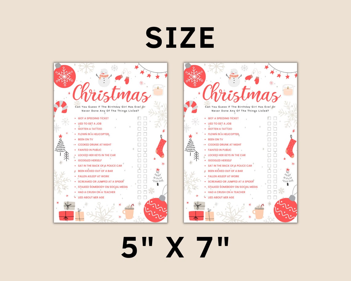 How Well Do You Know Christmas Game for Christmas Cookies - Etsy