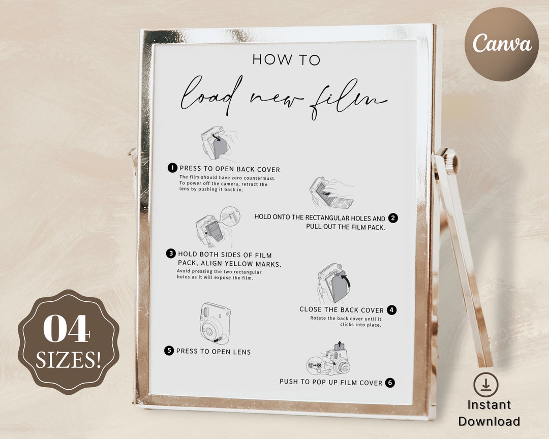 How to Load New Film Camera Instructions Sign | Instax Mini 11 Photo ...