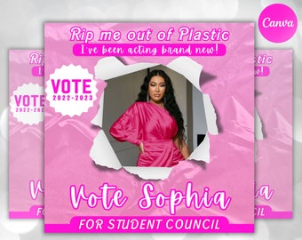 Homecoming Flyer, Vote for Me Flyer, HOCO Queen Editable Canva Flyer ...