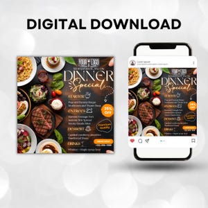 Dinner Special Sale Flyer,food Flyer,sunday Deal Flyer Restaurant Food ...