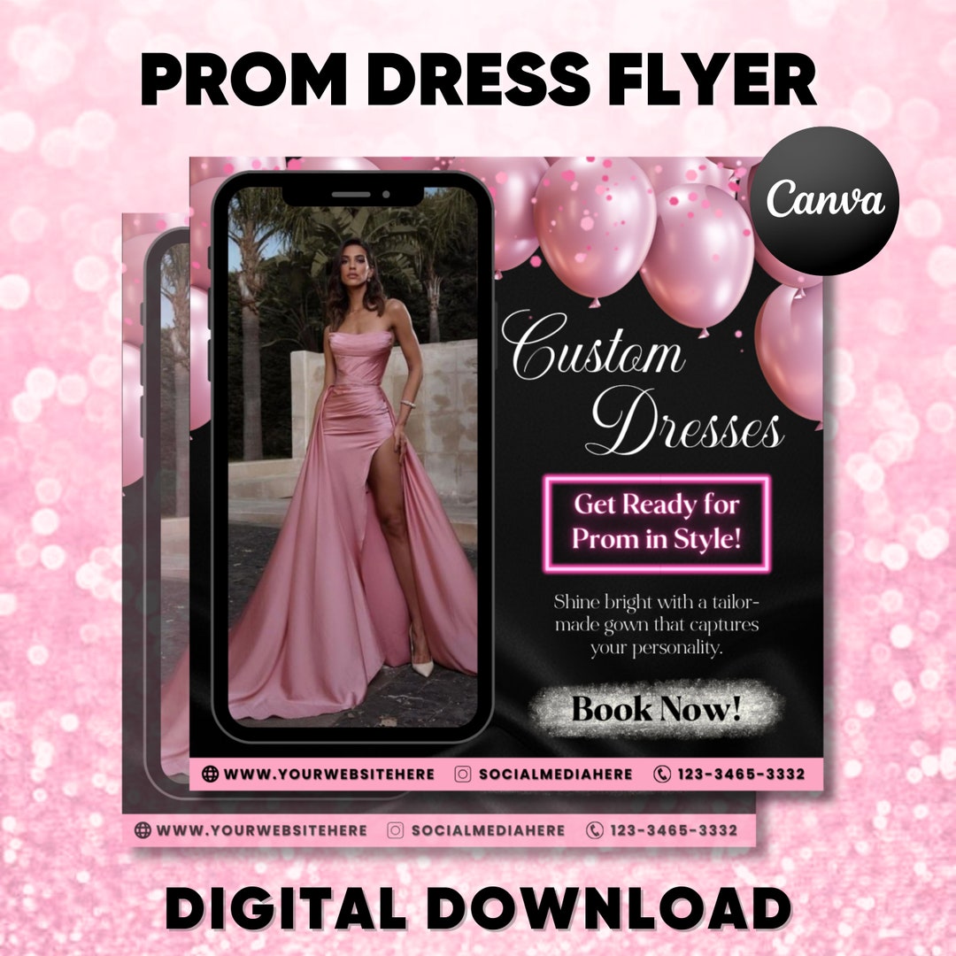 Prom Dress Send off Flyer, Prom Flyer, Prom Send off Invitation, Prom ...