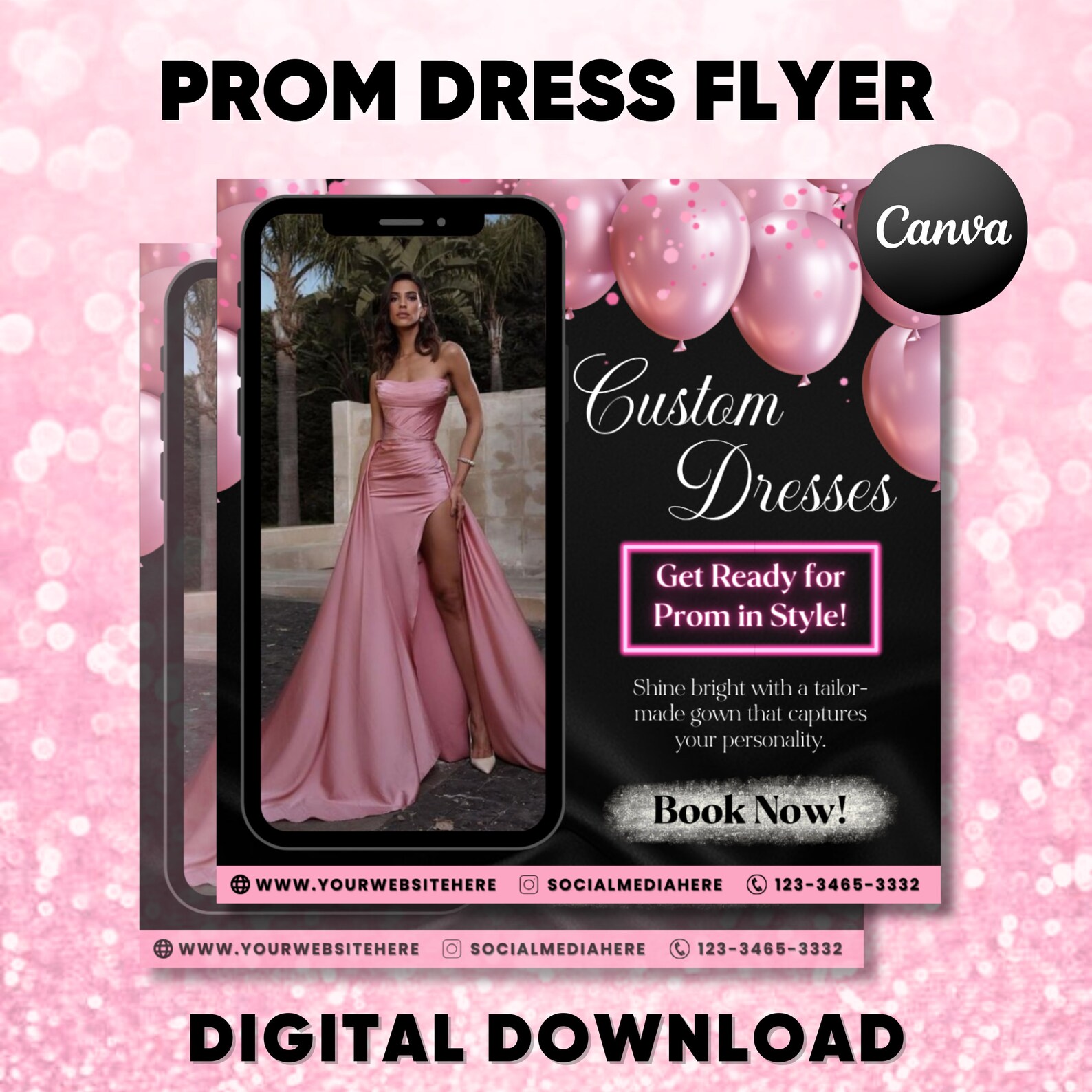 Prom Dress Send off Flyer, Prom Flyer, Prom Send off Invitation, Prom ...