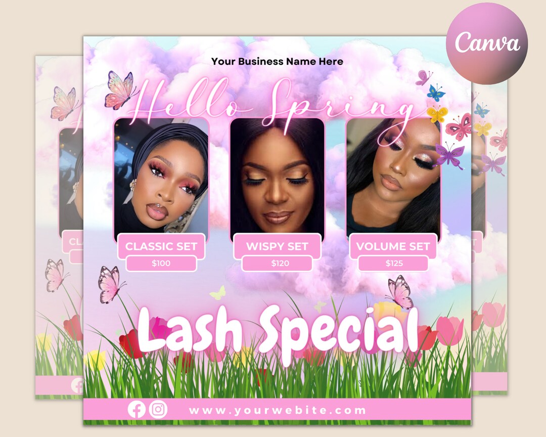 Spring Flyer, Spring Break Flyer, Beauty Flyer, Spring Break Lash Deals ...