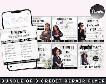 Credit Repair Flyer, DIY Flyer Template Design, Editable Flyer ...