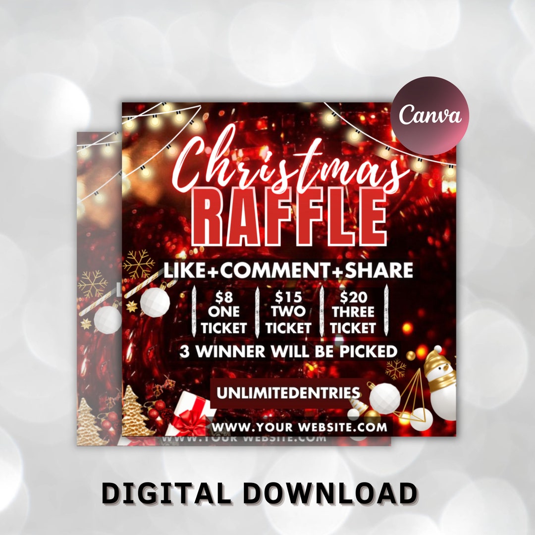 Christmas Raffle Flyer, Christmas Flyer, DIY Flyer Design Template ...