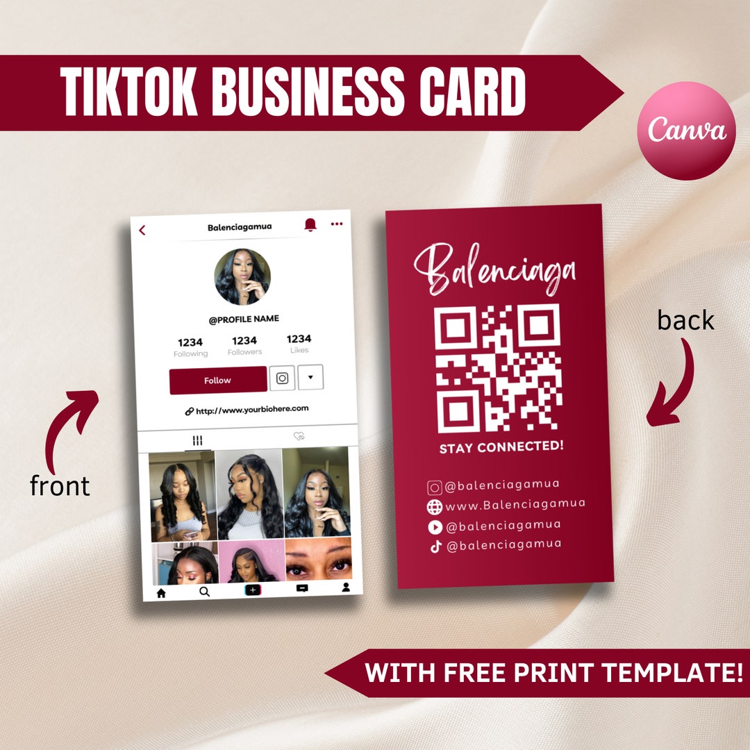 2024 Tiktok Business Card Template, Business Card for Tiktok Shop ...