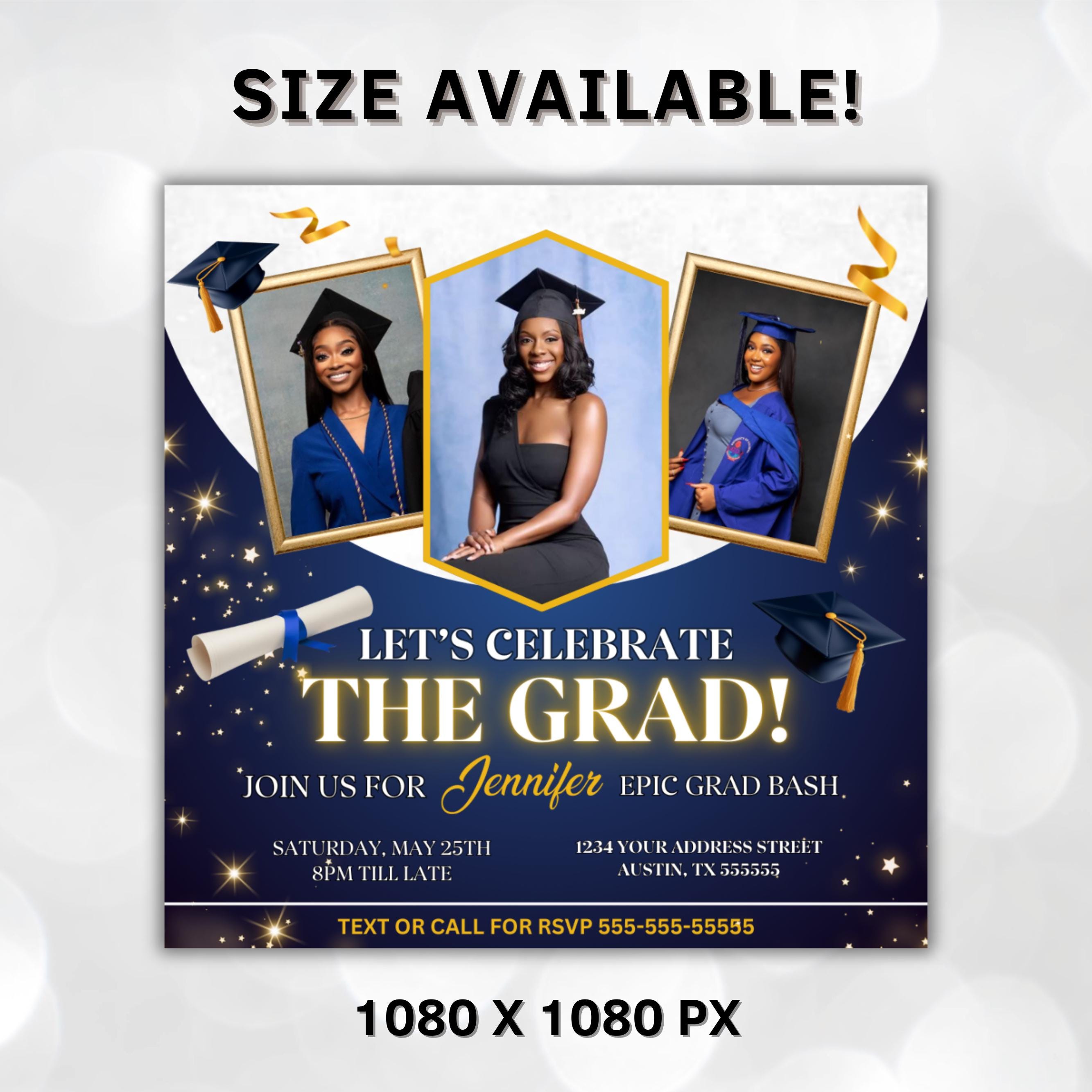 Editable Graduation Invitation Flyer, Graduation Party, Class of 2025 ...