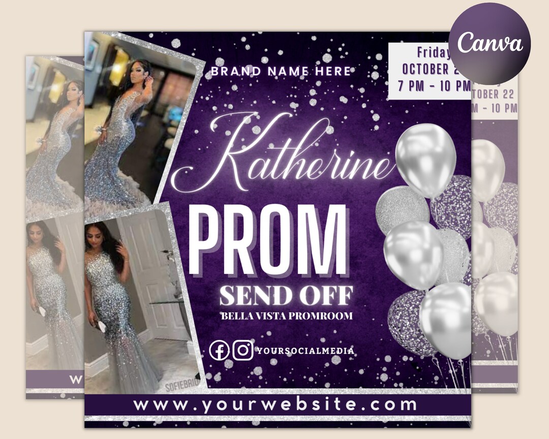 Prom Invitation, Prom Send off Flyer, Prom Invitation Flyer, Prom Flyer ...