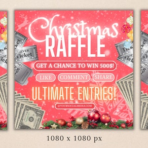 Printable Christmas Raffle Flyer, Holiday Flyer, Giveaway Flyer ...