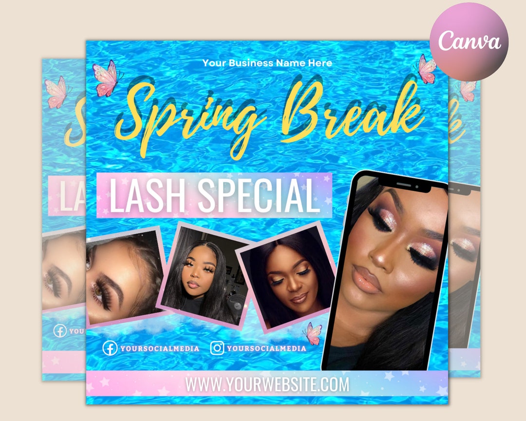 Spring Flyer, Spring Break Flyer, Beauty Flyer, Spring Break Lash Deals ...