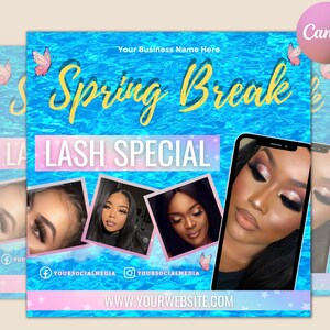 Spring Flyer, Spring Break Flyer, Beauty Flyer, Spring Break Lash Deals ...