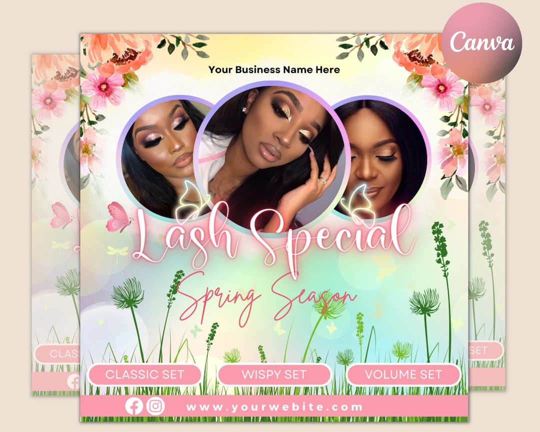 Spring Flyer, Spring Break Flyer, Beauty Flyer, Spring Break Lash Deals ...