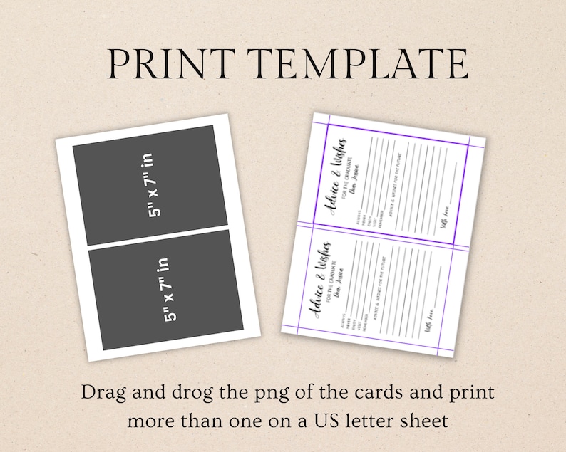 Graduation Advice & Wishes, Printable, Editable Graduation Advice Cards ...