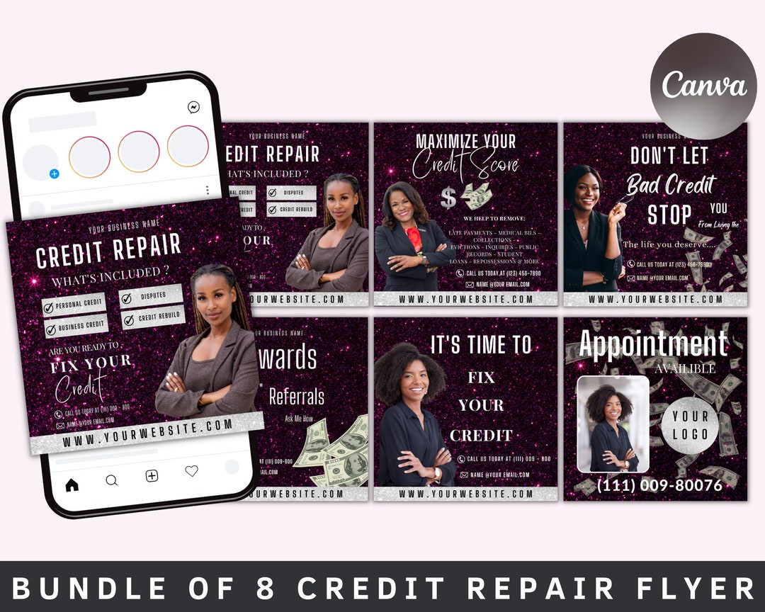 Credit Repair Flyer, DIY Flyer Template Design, Editable Flyer ...