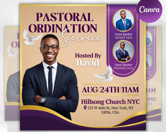 Ordination Church Flyer, Church Flyer, Pastoral Installation Flyer ...
