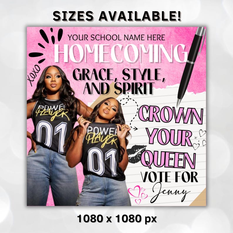 Editable Homecoming Queen Campaign Flyer Bundle, Homecoming Election ...