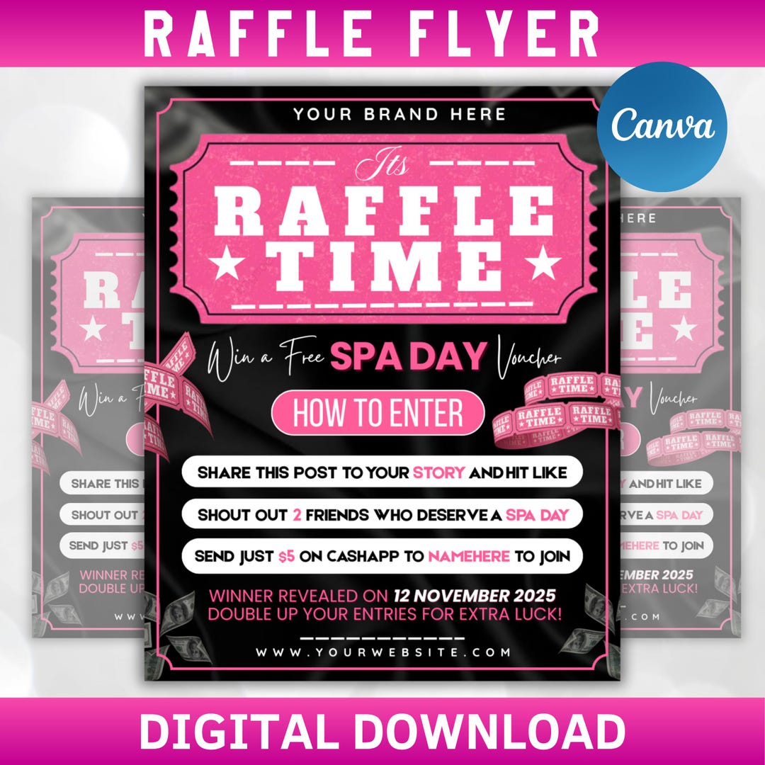 Editable Raffle Flyer Template for Giveaways & Contests | DIY Beauty ...