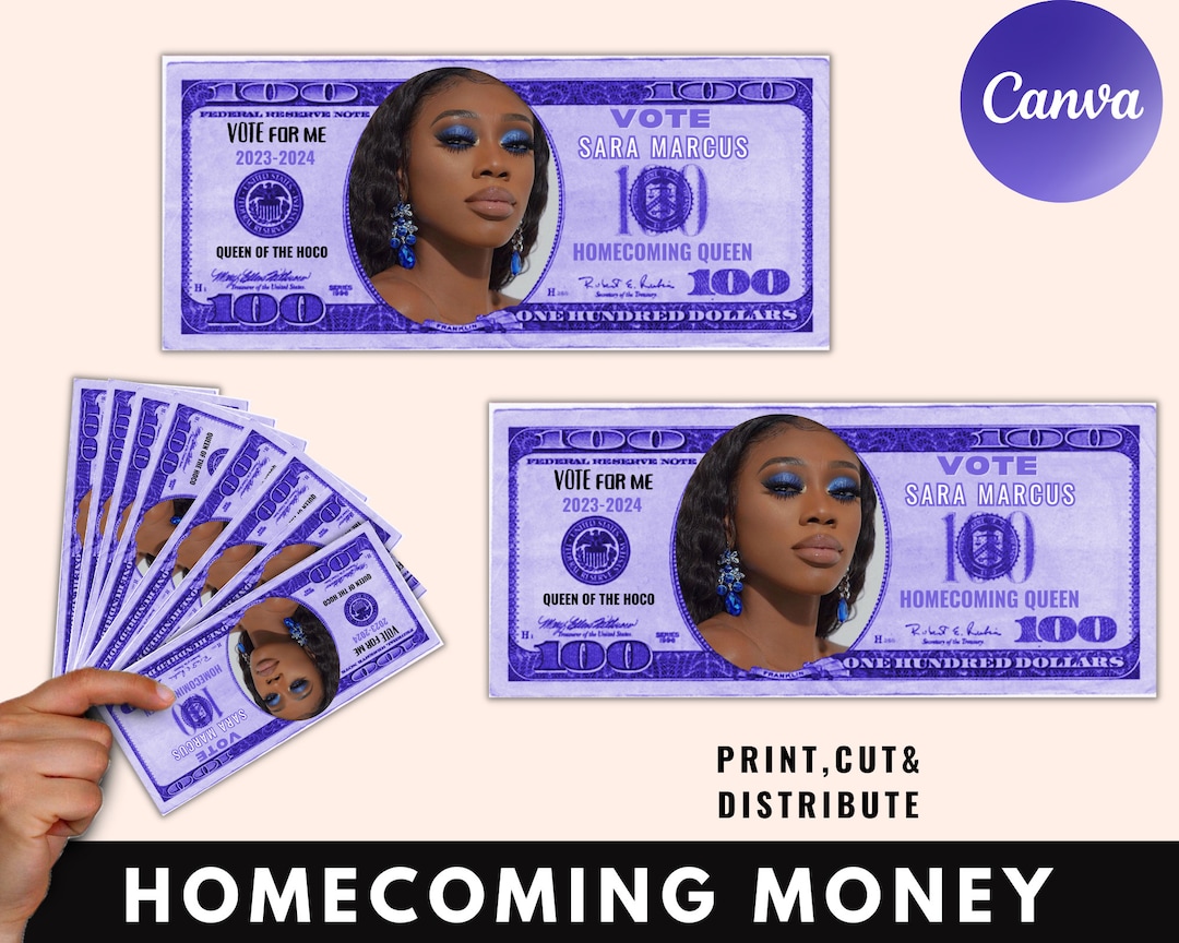 Homecoming Campaign Money, Editable Fake Money, Prom Queen, Homecoming ...