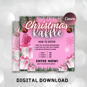 Christmas Raffle Flyer, Christmas Flyer, DIY Flyer Design Template ...