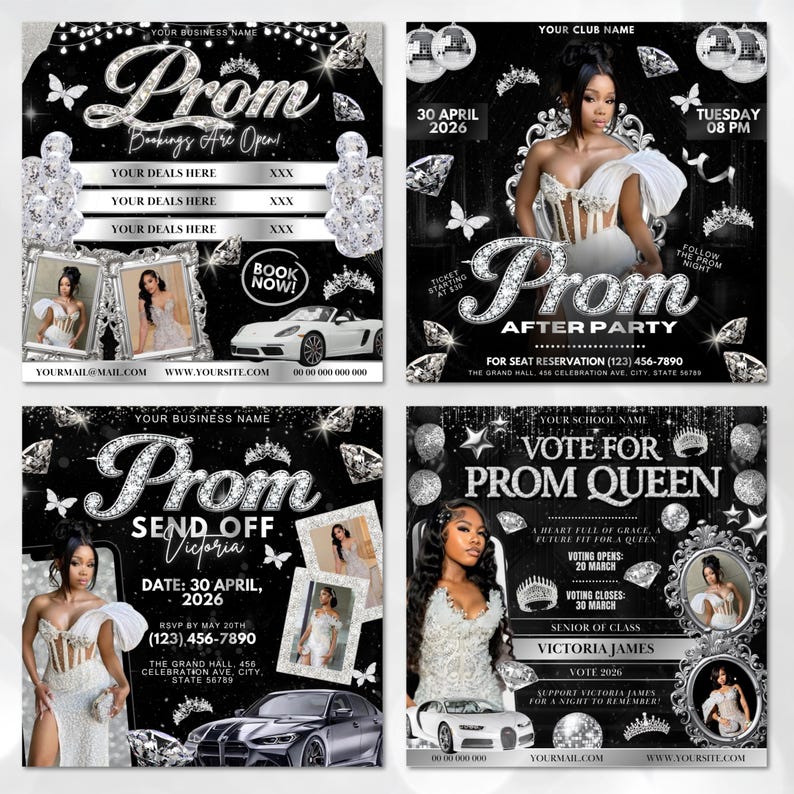 Prom Flyer Bundle, Prom All Popular Now, Prom Invitation Flyer, Prom ...
