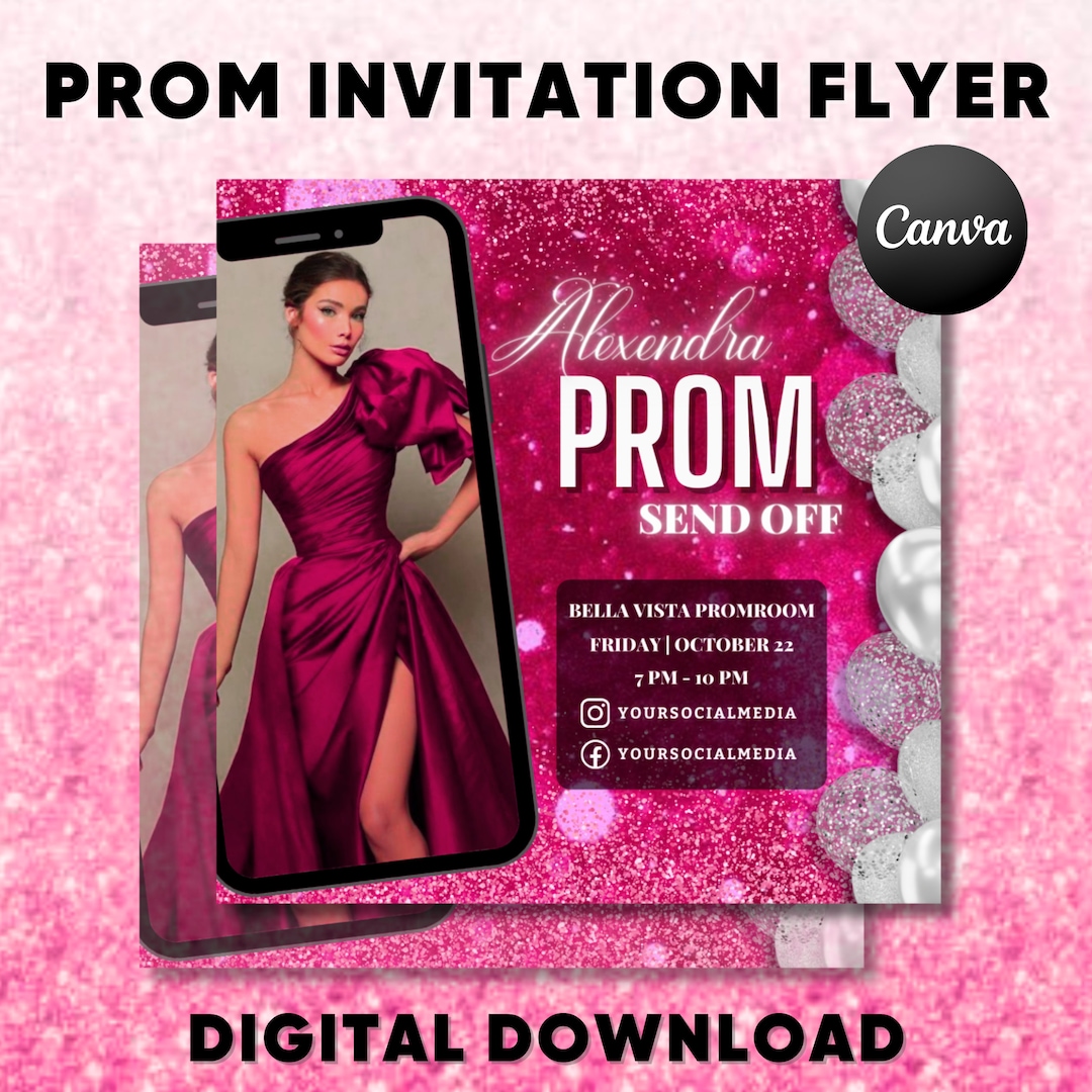 Prom Send Off, Prom Invitation, Prom Send off Invitation, Prom Flyer ...