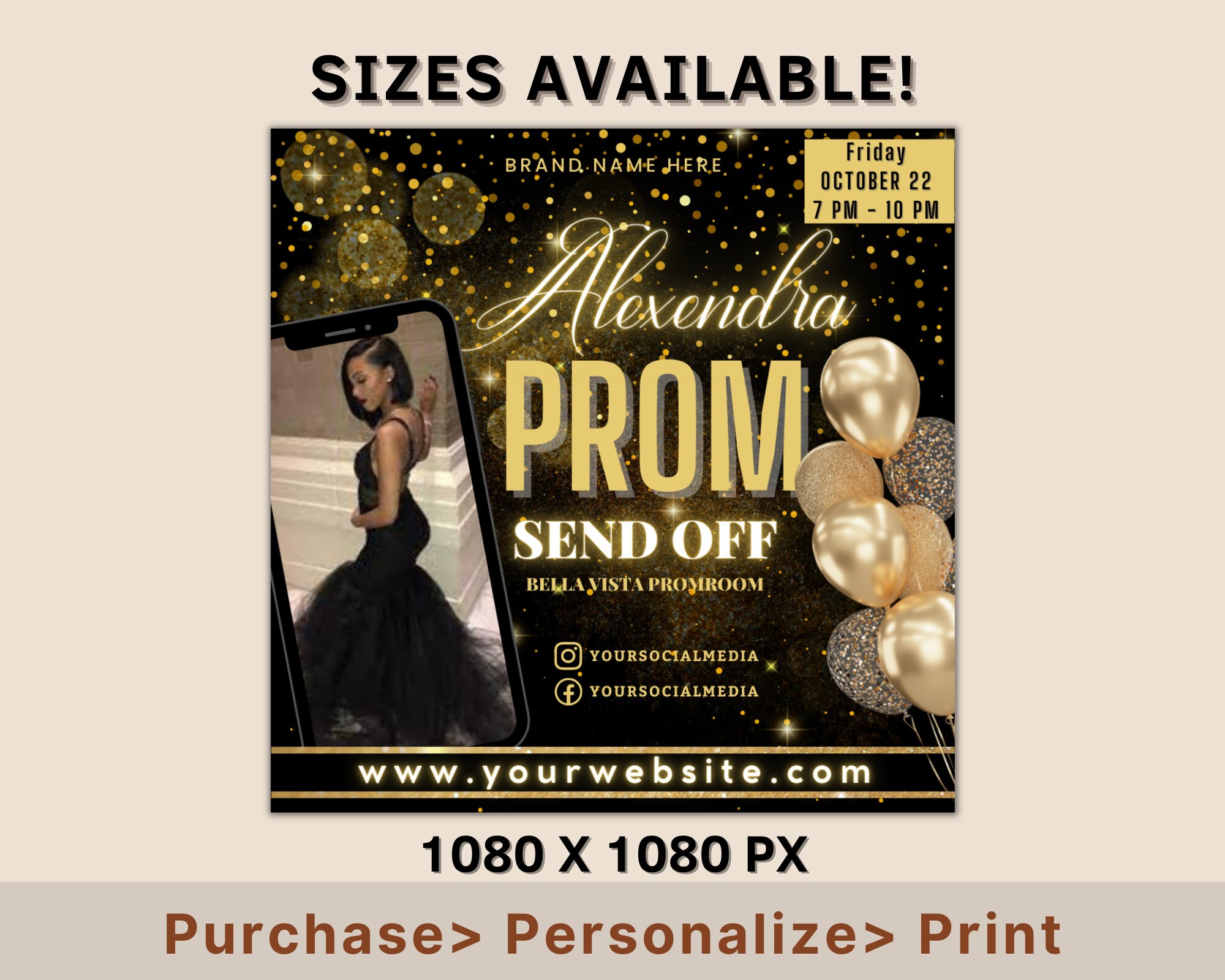 Prom Invitation Flyer, Prom Event Flyer, Prom Invitation, Prom Event ...