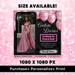 Prom Dress Send off Flyer, Prom Flyer, Prom Send off Invitation, Prom ...