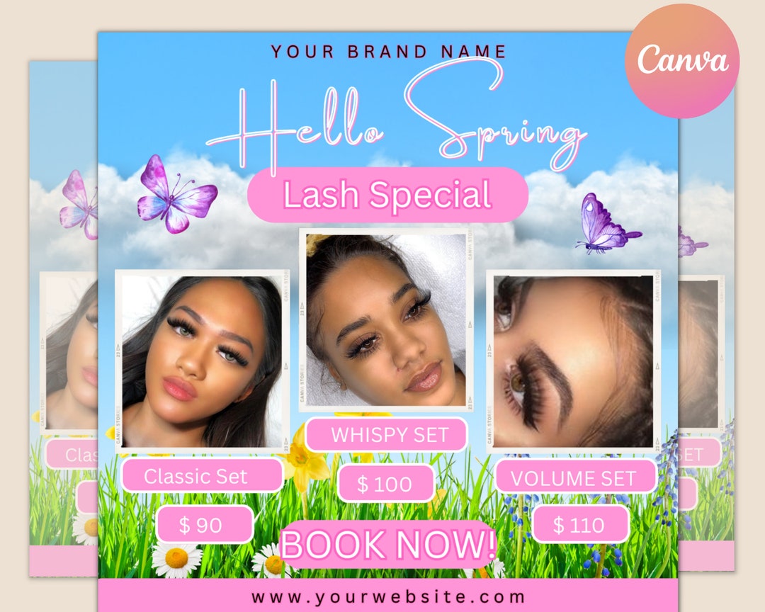 Lash Special Flyer, Spring Flyer, Lash Flyer, Beauty Flyer, Lash Sale ...