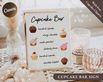 Cupcake Sign Template customizable, Cupcake Wedding Sign, Cupcake ...