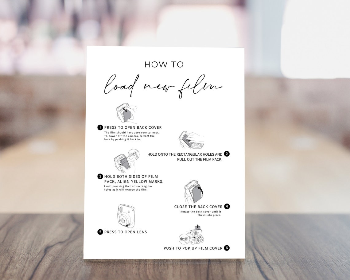 How to Load New Film Camera Instructions Sign | Instax Mini 11 Photo ...