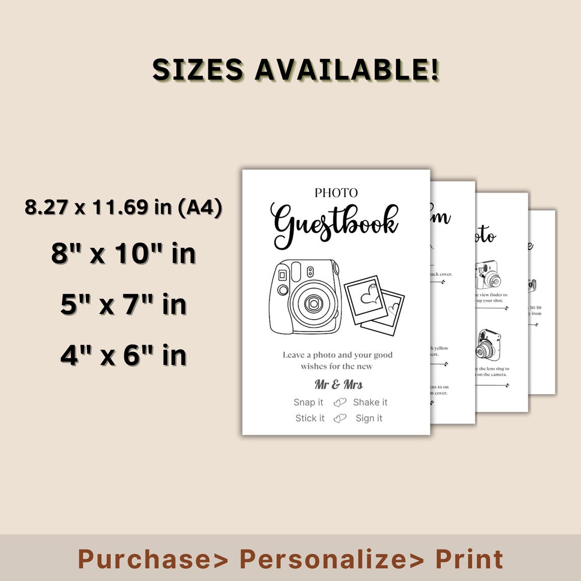 Instax Mini 12 Instructions Sign for Polaroid Guestbook - How to Load ...