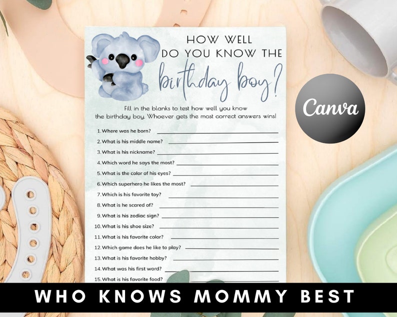 How Well Do You Know the Birthday Boy Who Knows the Birthday - Etsy