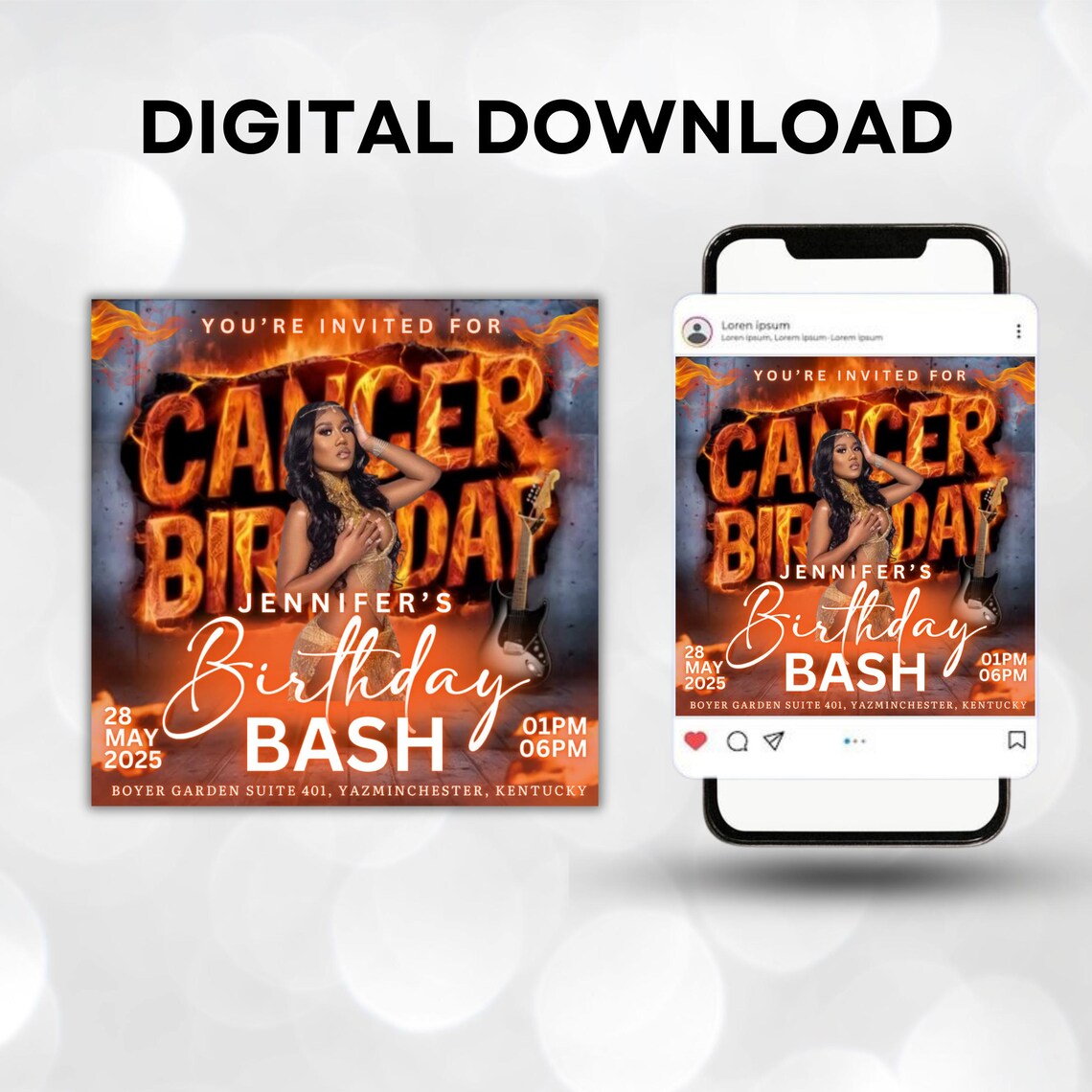 Animated Cancer Season Party Flyer, Birthday Szn Flyer, Cancer ...