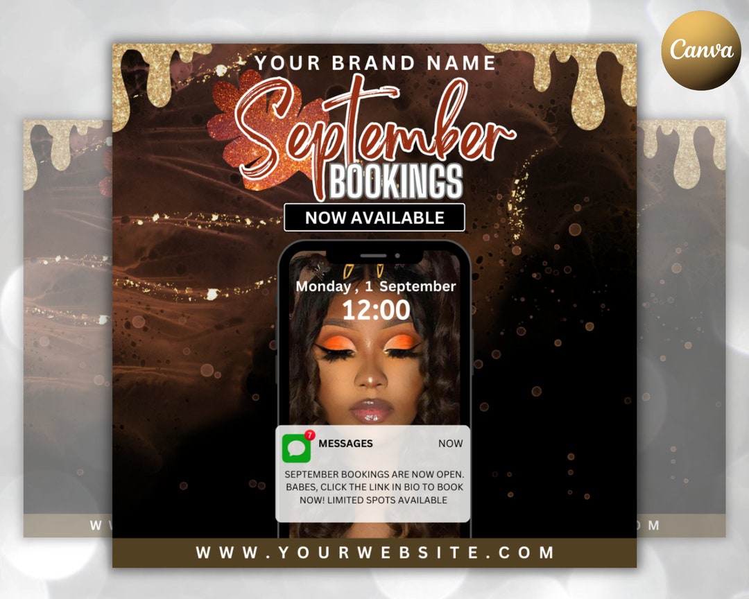 Editable September Booking Flyer, Fall Bookings Available, Appointment ...