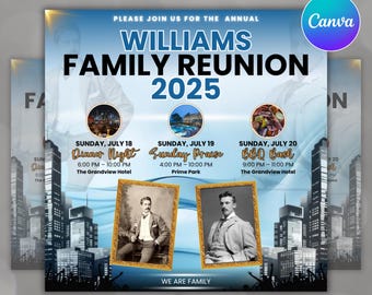 Family Reunion Flyer, Family Reunion Announcement Flyer, Editable ...