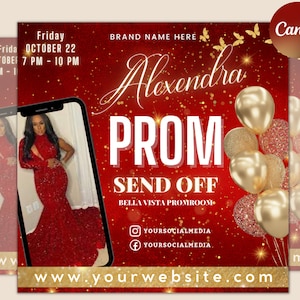 Prom Send off Flyer, Prom Invitation, Prom Invitation Flyer, Prom Flyer ...