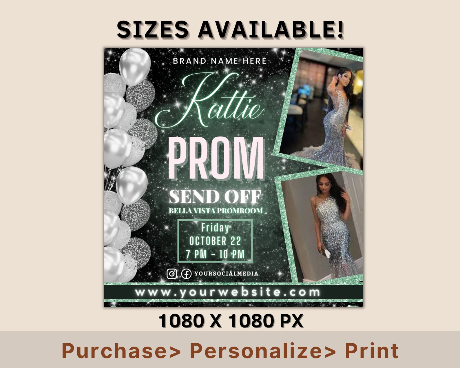 Prom Invitation Flyer, Prom Event Flyer, Prom Invitation, Prom Event ...