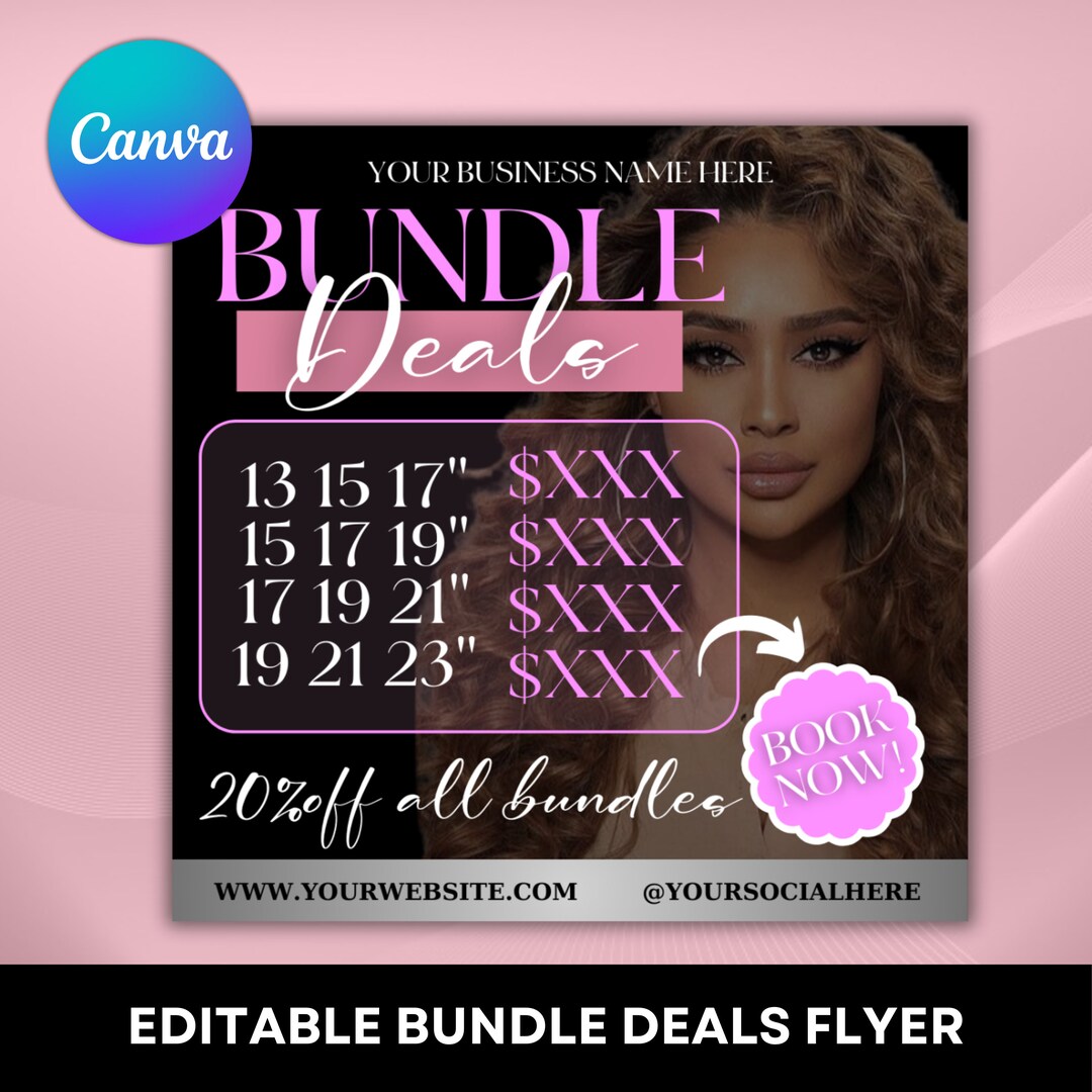 Editable Hairstylist Bundle Deal Flyer, Book Now Flyer, Appointment ...
