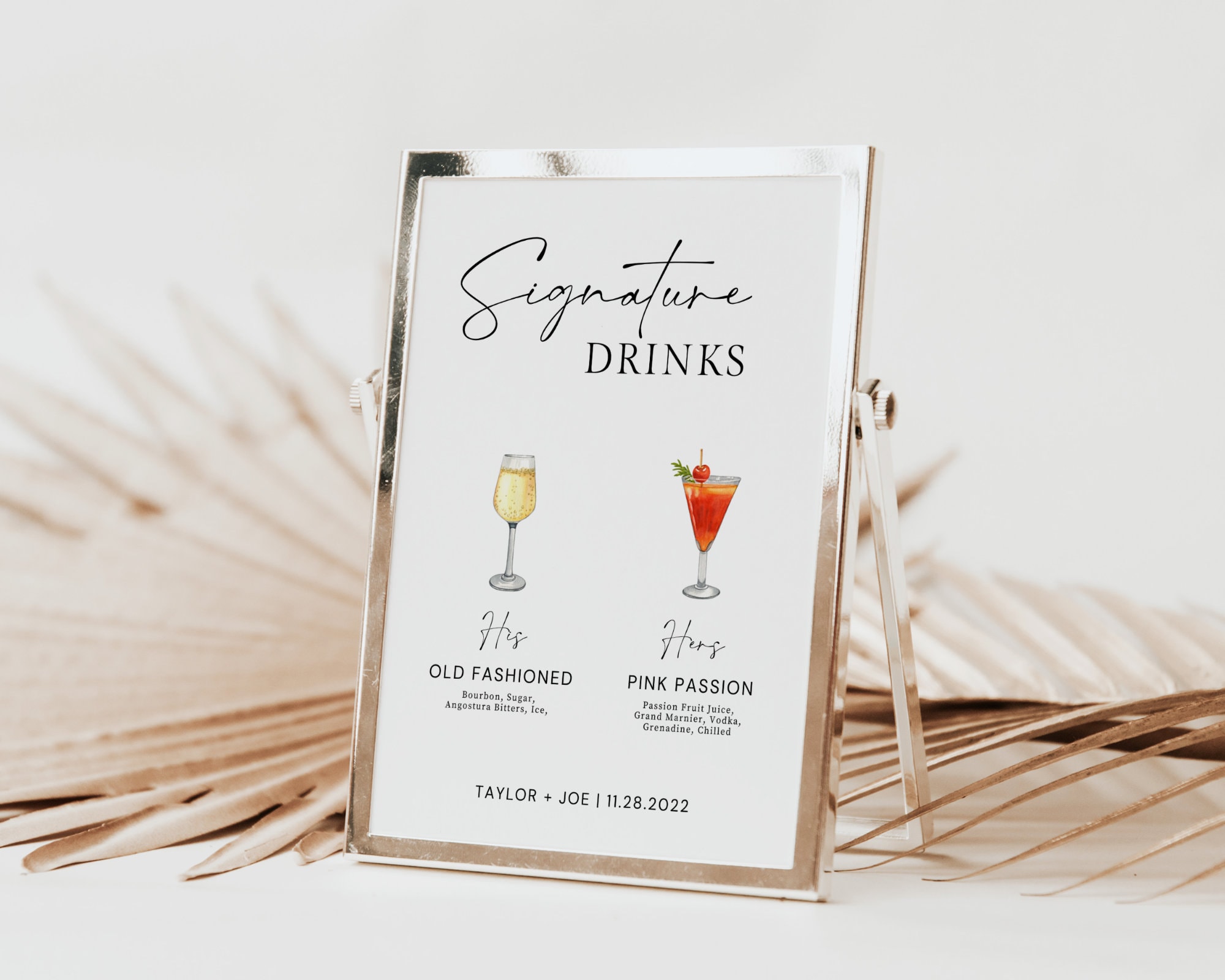 Signature Drinks Sign Template | Signature Cocktail Sign | Minimalist ...