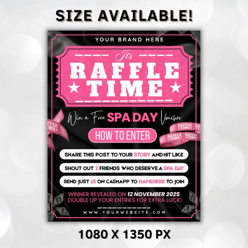 Editable Raffle Flyer Template for Giveaways & Contests | DIY Beauty ...