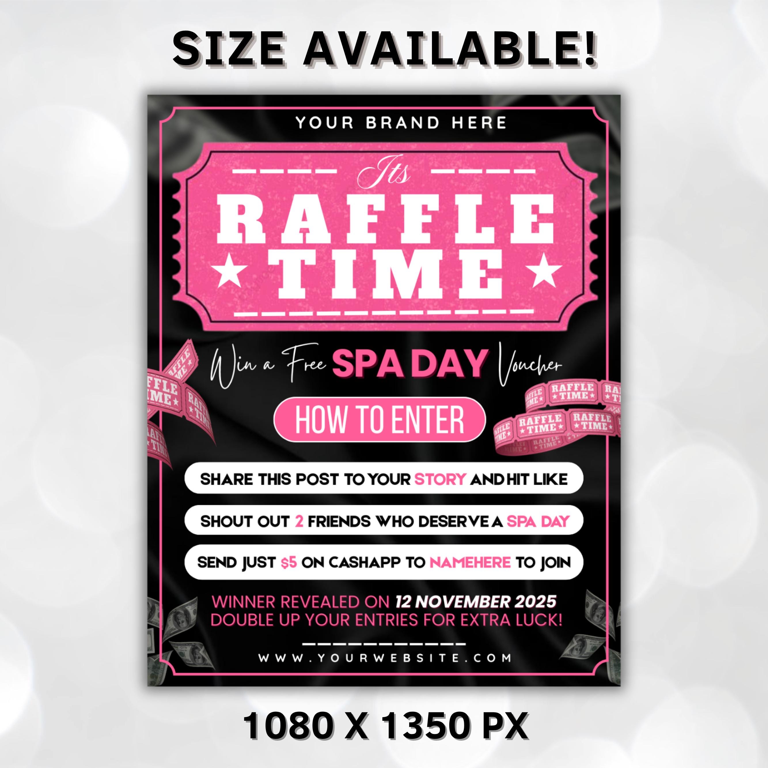 Editable Raffle Flyer Template for Giveaways & Contests | DIY Beauty ...