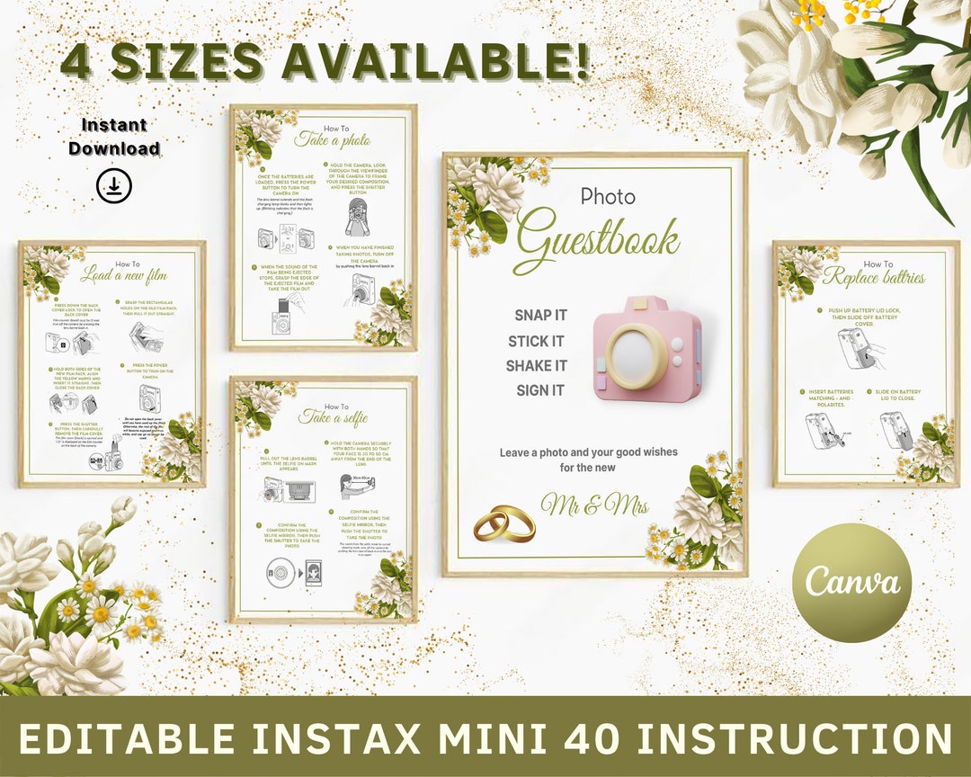 Instax Mini 40 Instructions, Photo Guestbook Sign, Instax Camera ...