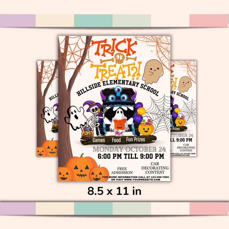 EDITABLE Trunk or Treat, Halloween Flyer, Trunk or Treat Invitation ...