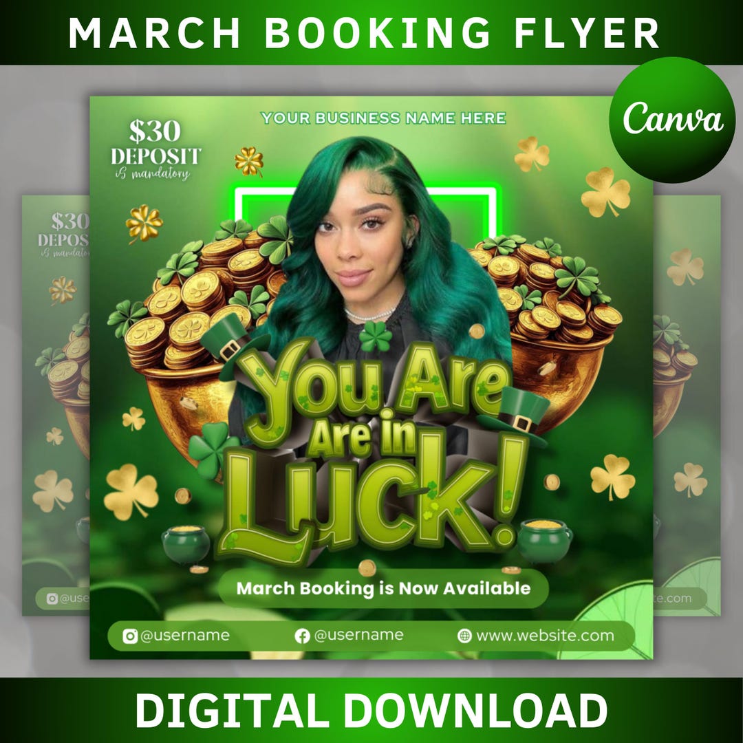 March Booking Flyer, St.patricks Day Flyer, March Books, March Flyer ...