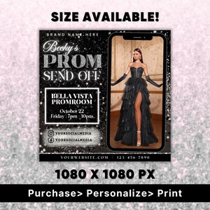 Prom Dress Send off Flyer, Prom Flyer, Prom Send off Invitation, Prom ...